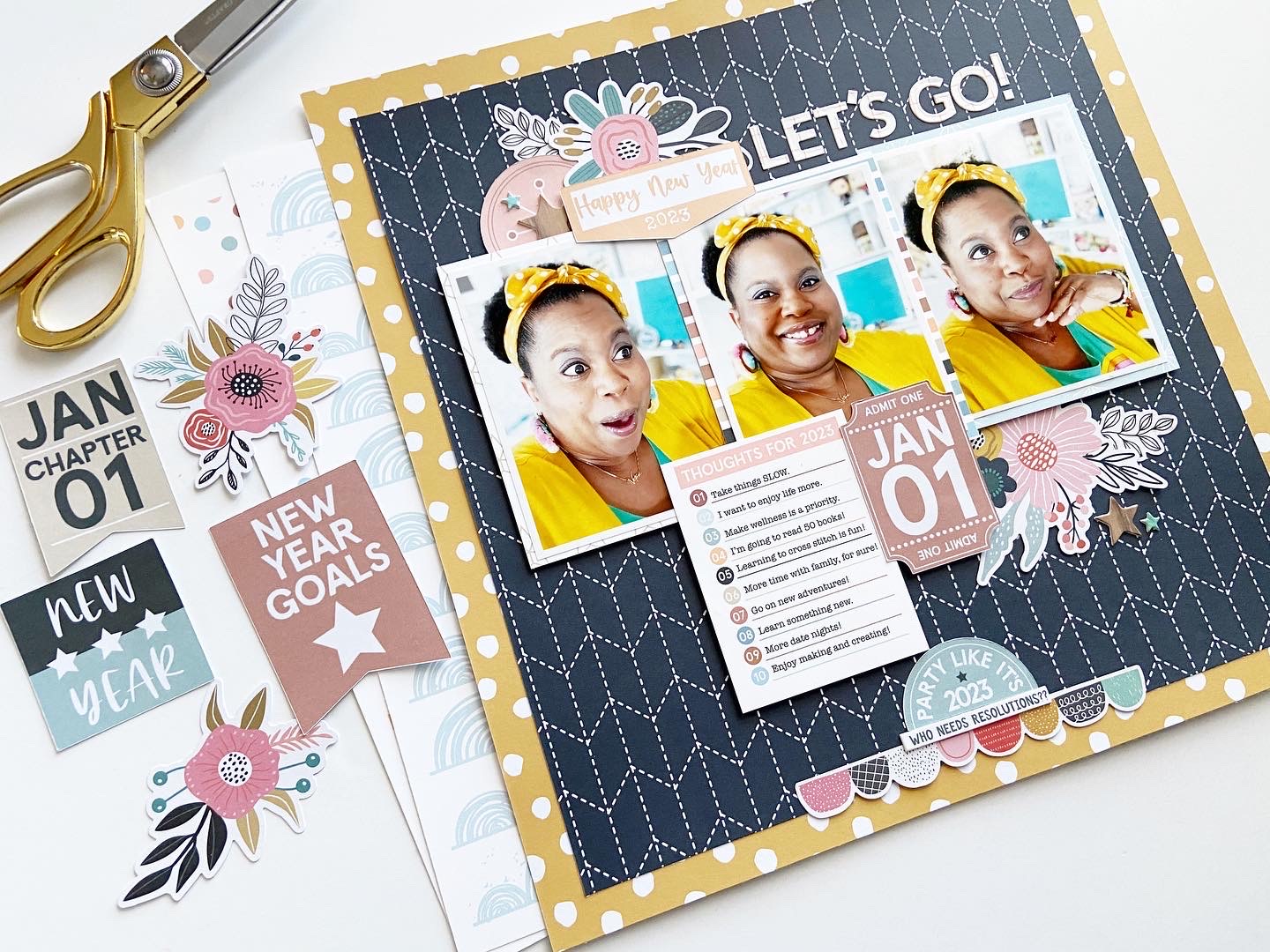 My 2023 New Year’s Scrapbook Layout!